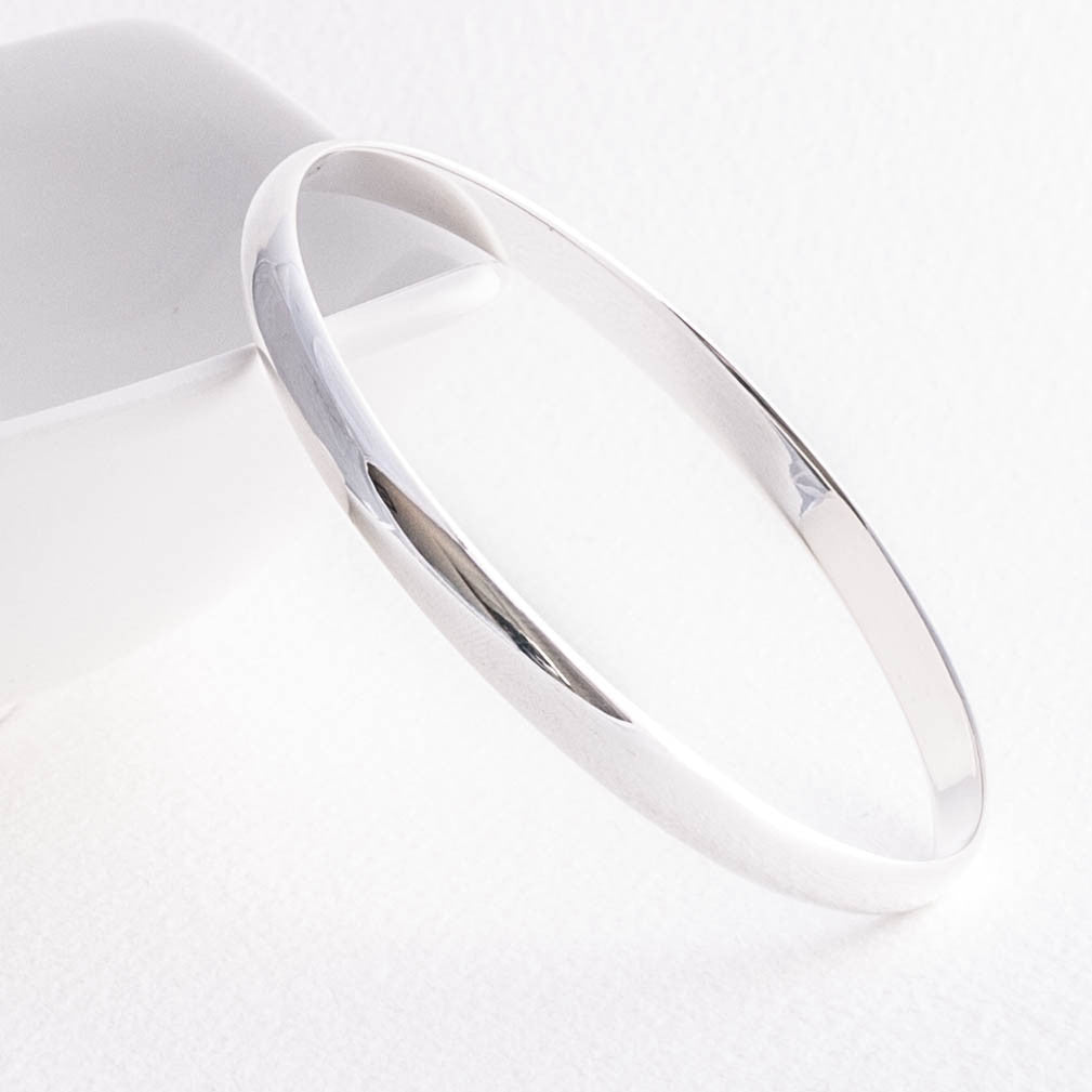 Classic Handmade Solid Sterling Silver 6mm Bangle – Tulip Jewellery